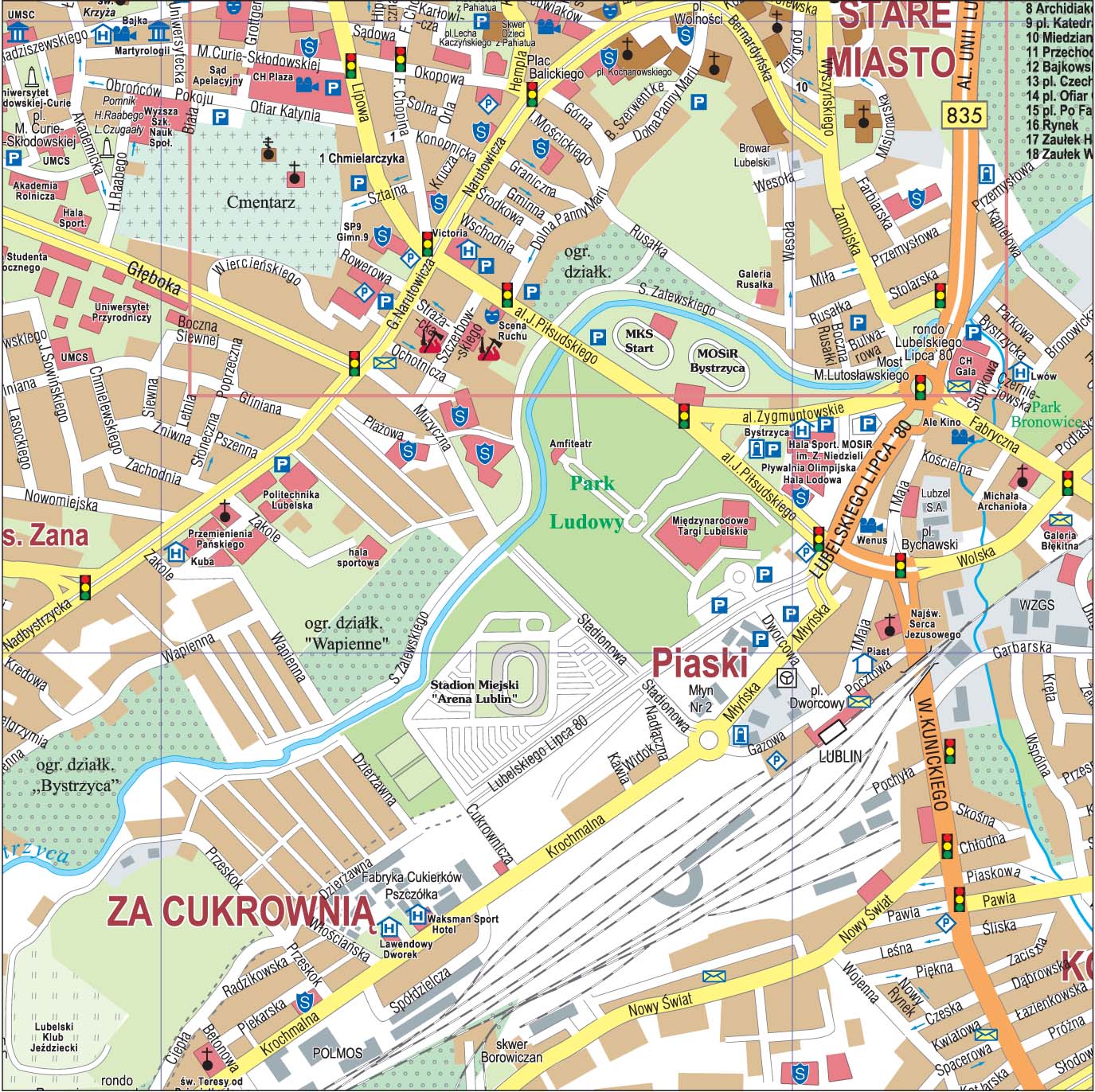 MAPA ŚCIENNA LUBLINA - Sklep Wydawnictwa Piętka